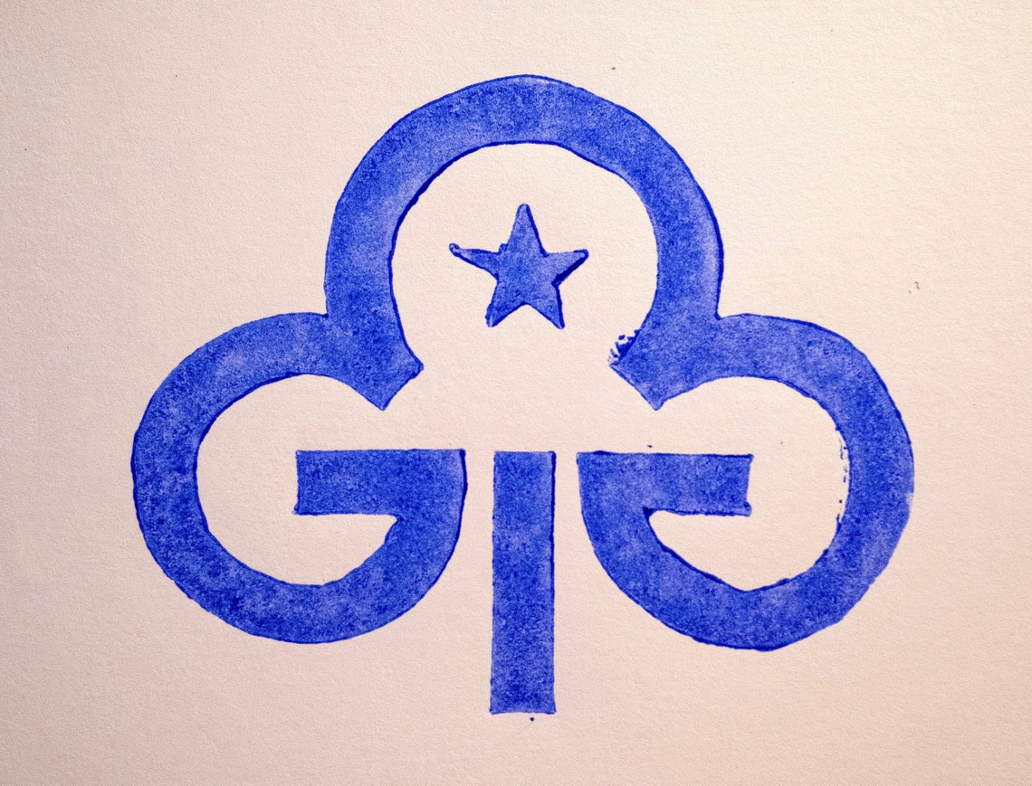 Girlguiding Trefoil Hand-printed Linocut Card - Etsy UK
