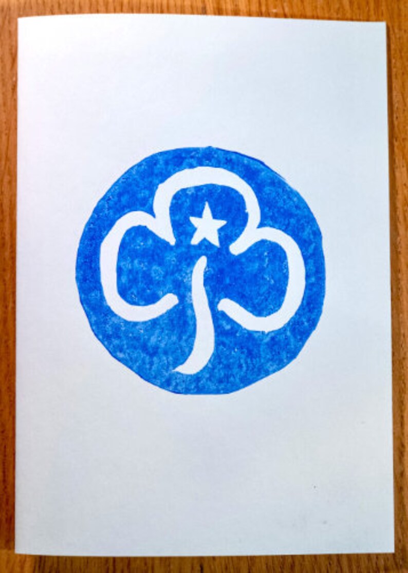 Girlguiding Trefoil Hand-printed Linocut Card - Etsy UK
