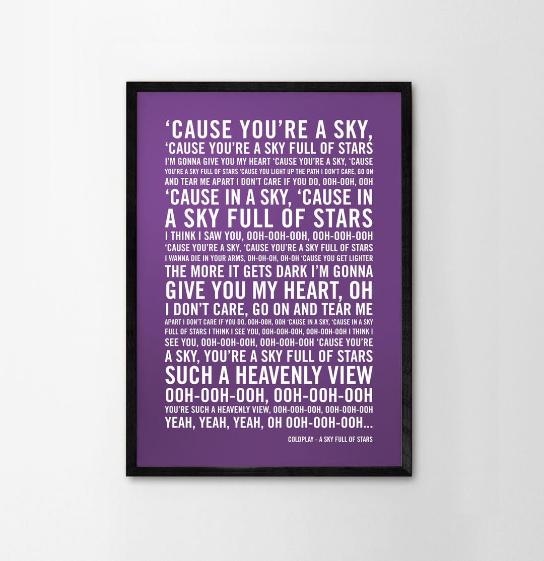 Custom Made Words Poster, Personalised Favourite Lyrics Print ...
