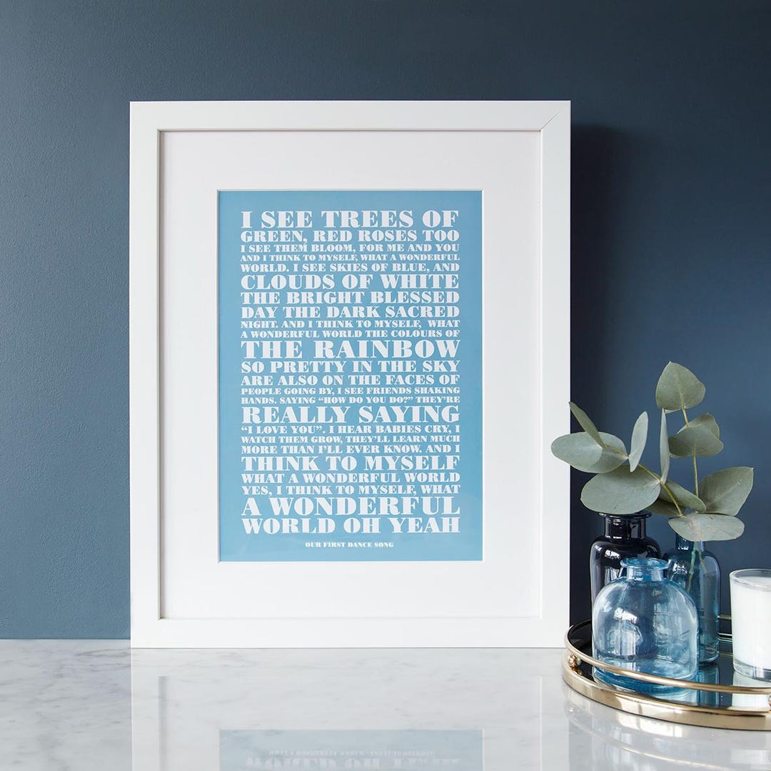 Custom Made Words Poster, Personalised Favourite Lyrics Print, First ...