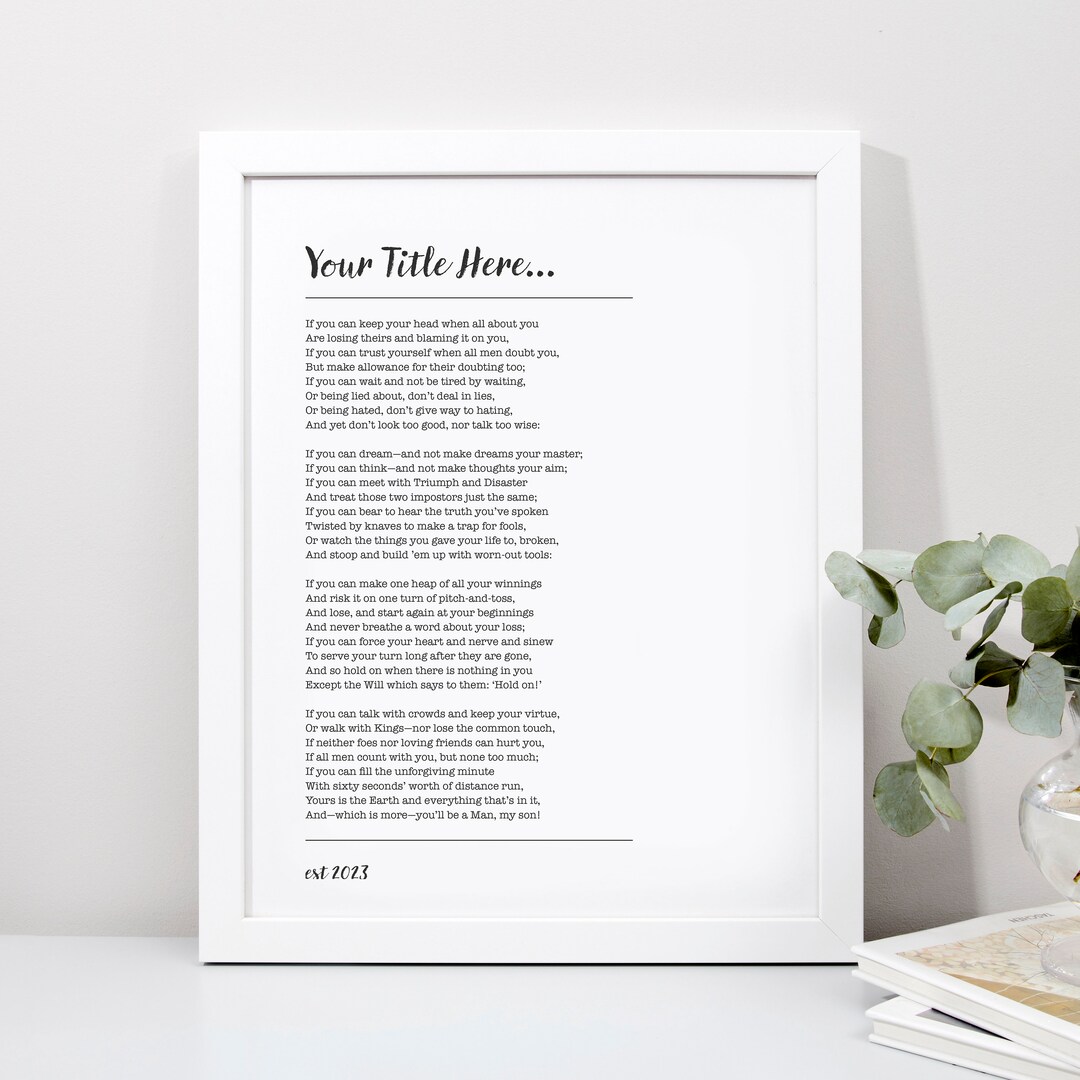 Personalised Poem Print. Use Your Own Words. Custom Made. Favourite ...