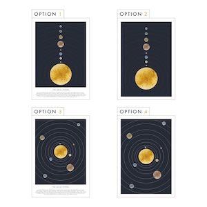 Modern Solar System Illustration Print. Home Wall Decor Space Handmade ...