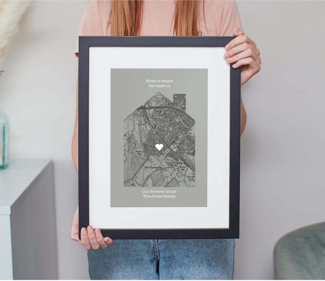 Personalised Map Print. Custom Made New Homeowner Gift. Favourite UK ...