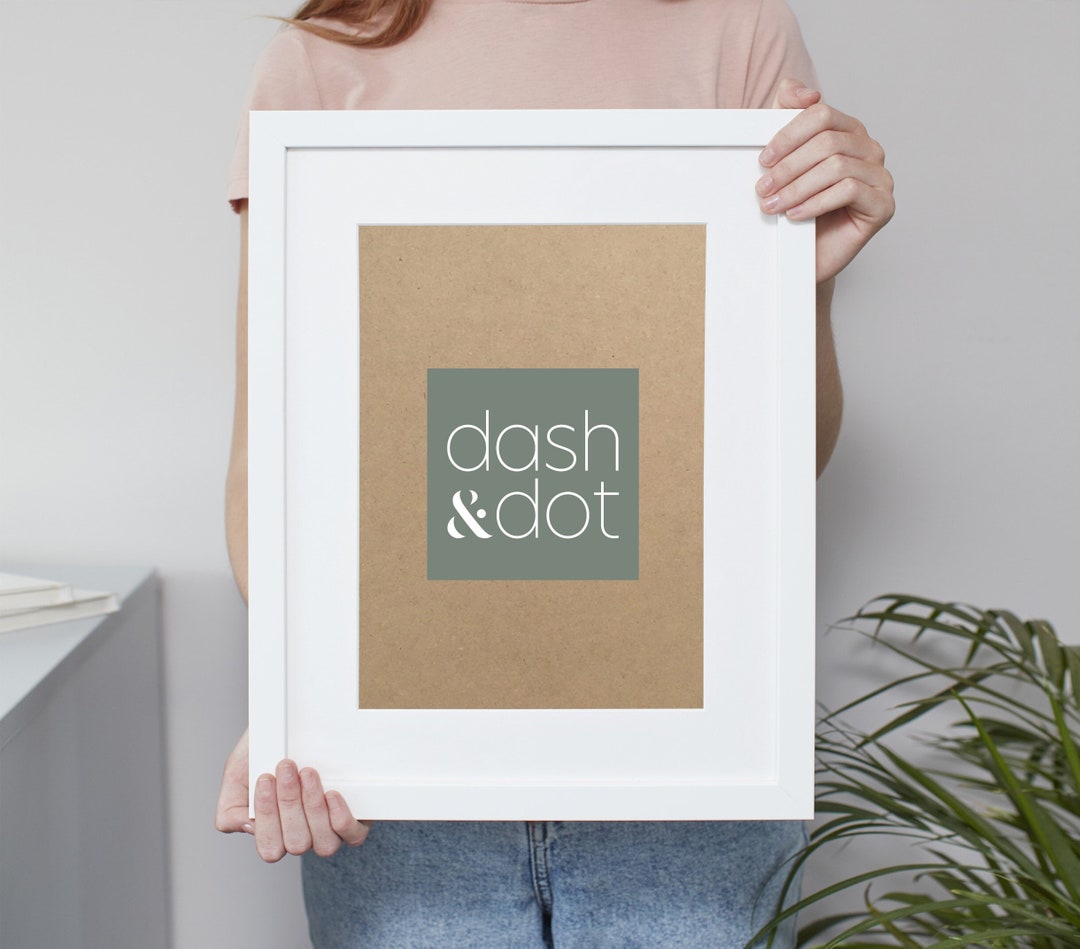 White Wooden Picture Frame With White Mount, Handmade in UK, Sizes A1 ...