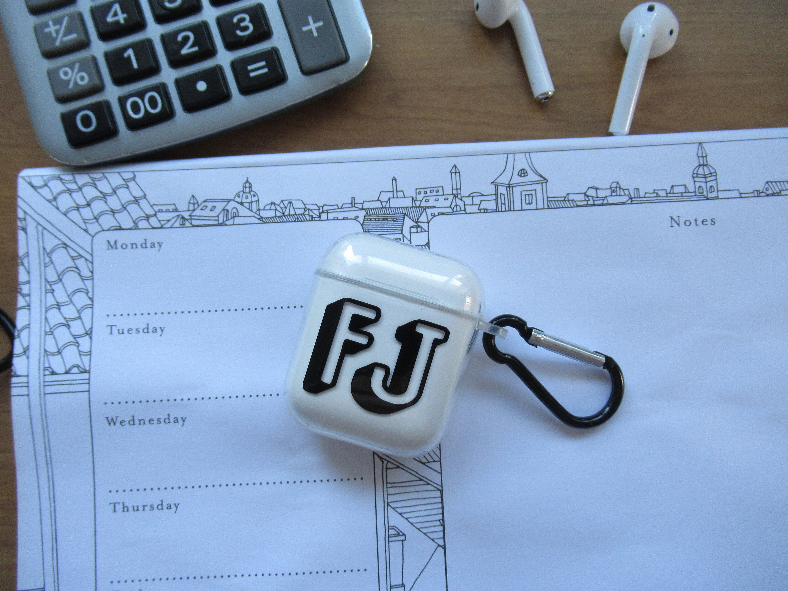 Personalised initials Apple AirPods clear Funky initials | Etsy