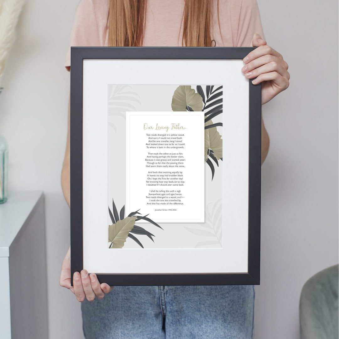 Personalised Floral Art Poem Print Stylish and Modern Anniversary Gift ...