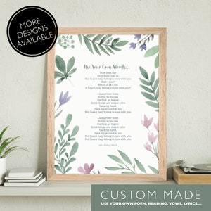 Personalised Poem Print. Use Your Own Words. Custom Made. Favourite ...