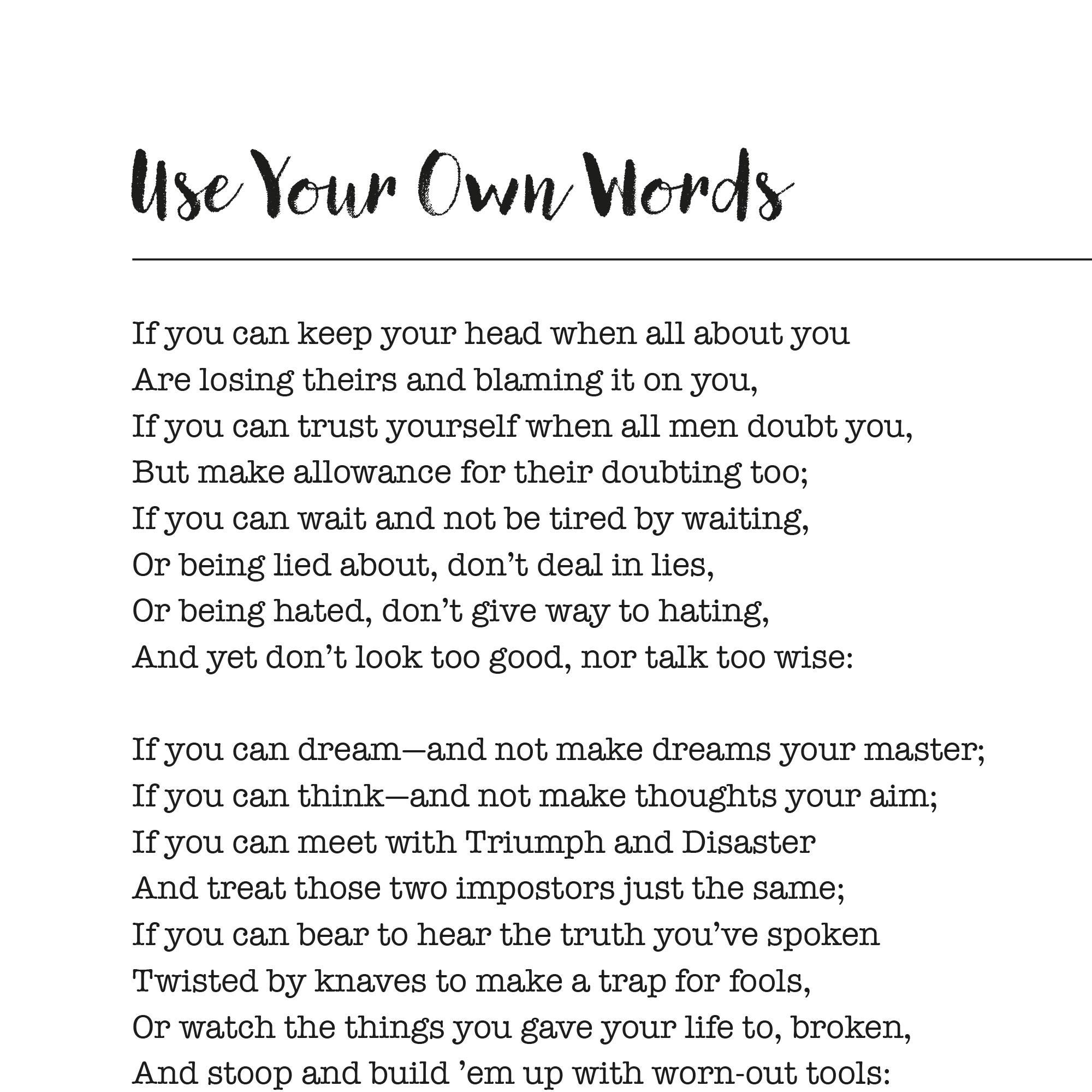 Personalised Poem Print. Use Your Own Words. Custom Made. Favourite ...