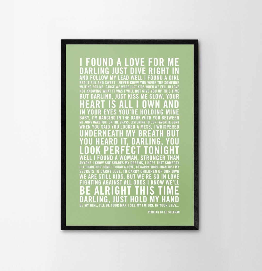 Custom Made Words Poster, Personalised Favourite Lyrics Print ...