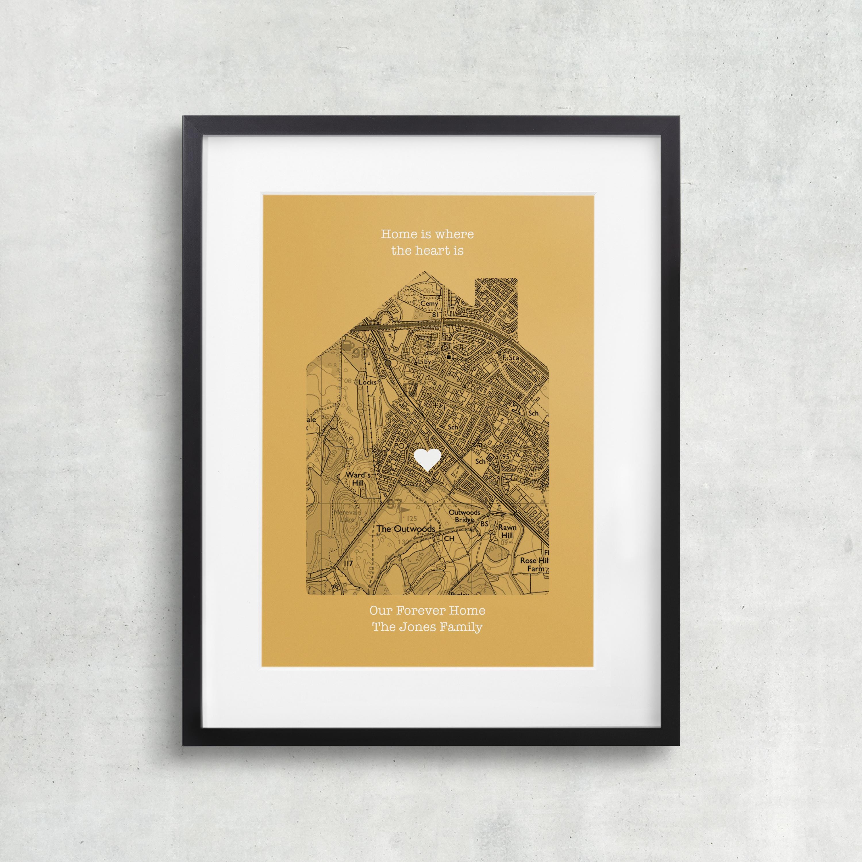Where We First Met Personalised Map Print in Sixteen Colours With ...