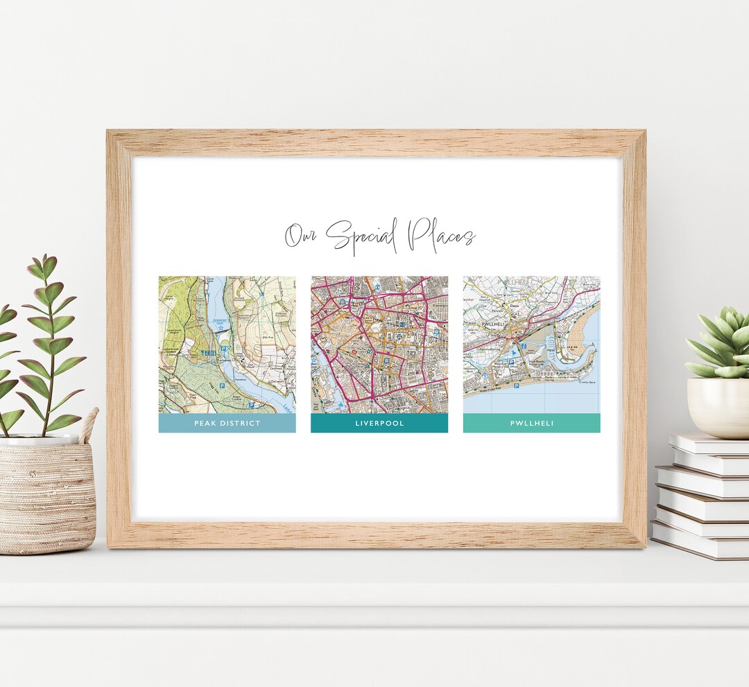 Personalised Favourite UK Places Map Print OS Maps Home Housewarming ...