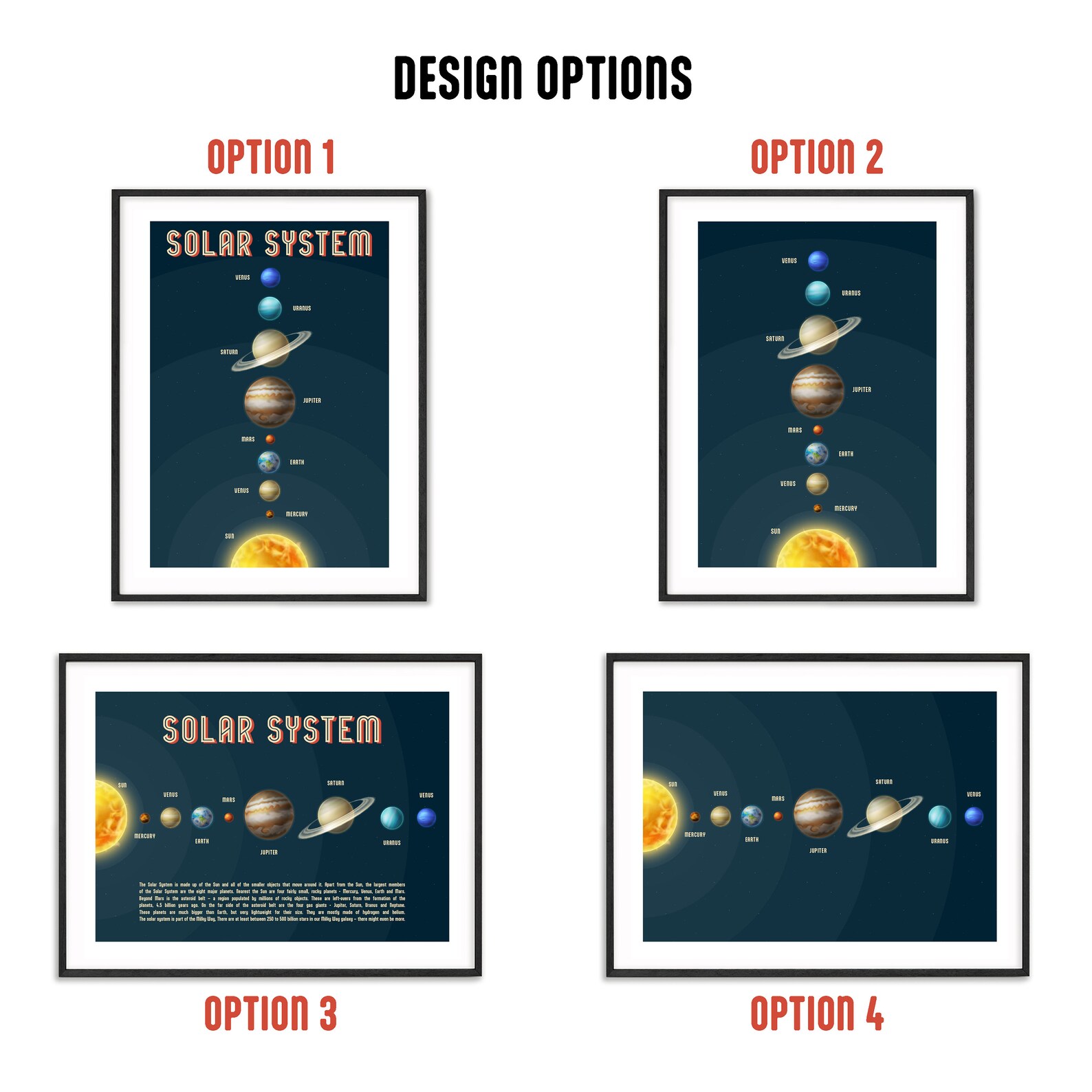 The Solar System Space Theme Poster. Bold Colourful Kids Bedroom ...