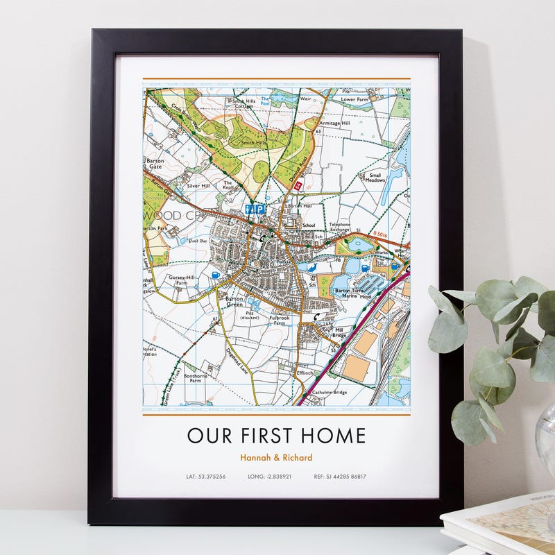 Framed Os Map - Etsy UK