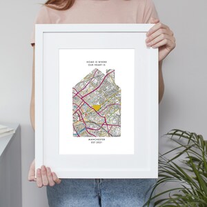 Personalised Our Home Map Print, Custom Made Gift for New Home, Map of ...