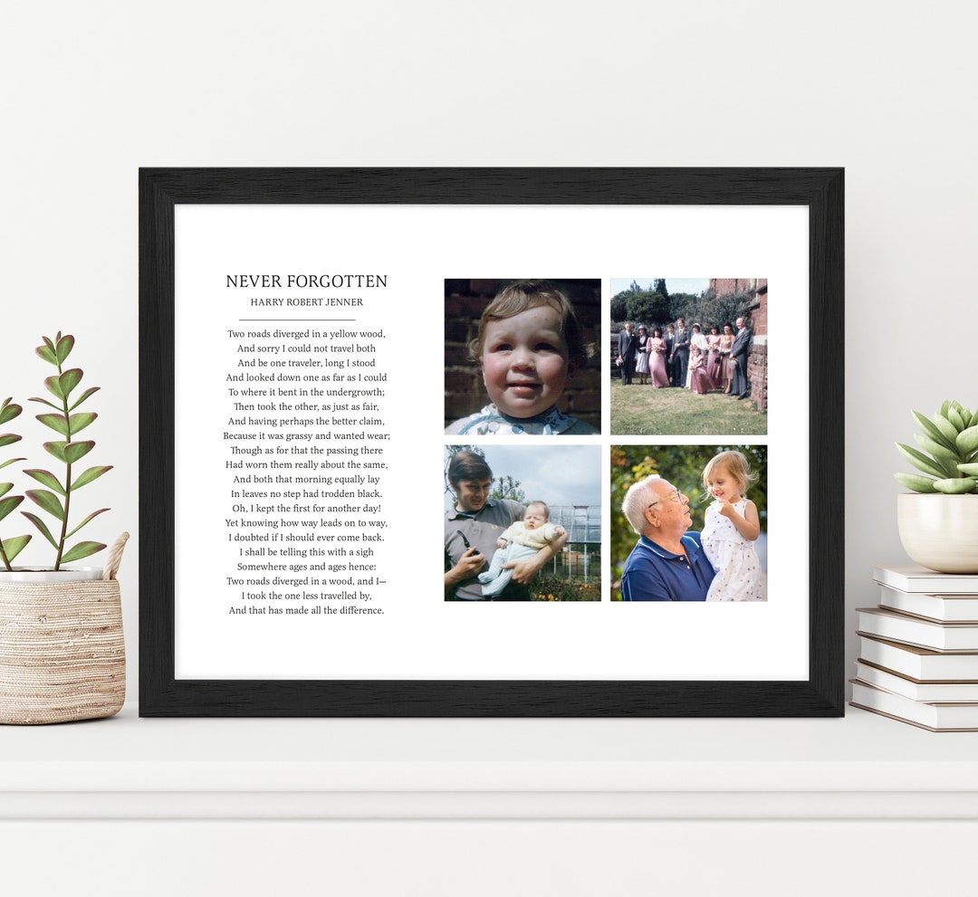 Custom Made Personalised Poem Photo Print A4 A3 Wedding Baby Funeral ...