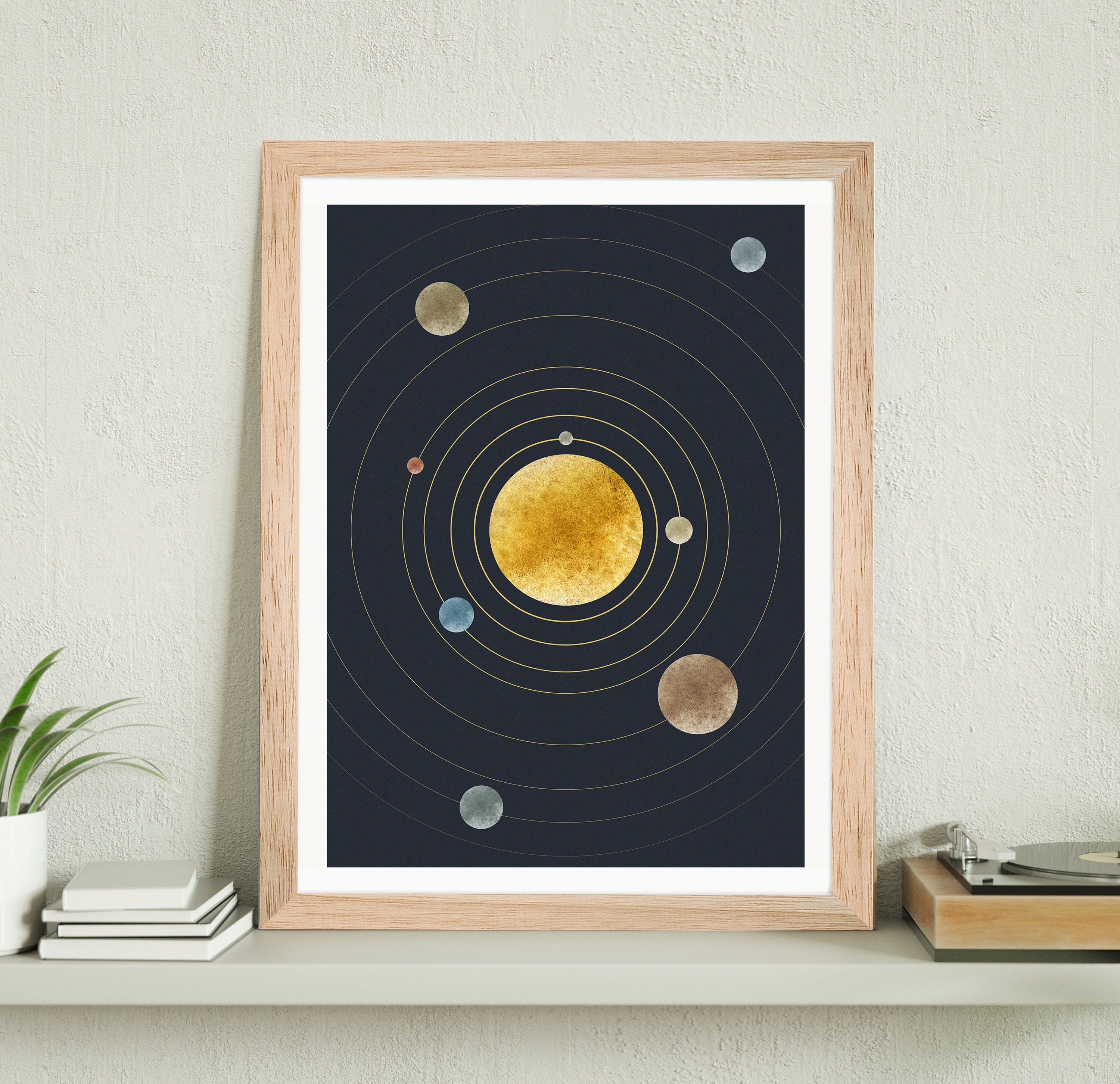 The Solar System Illustration Print. Home Wall Decor Space Handmade ...