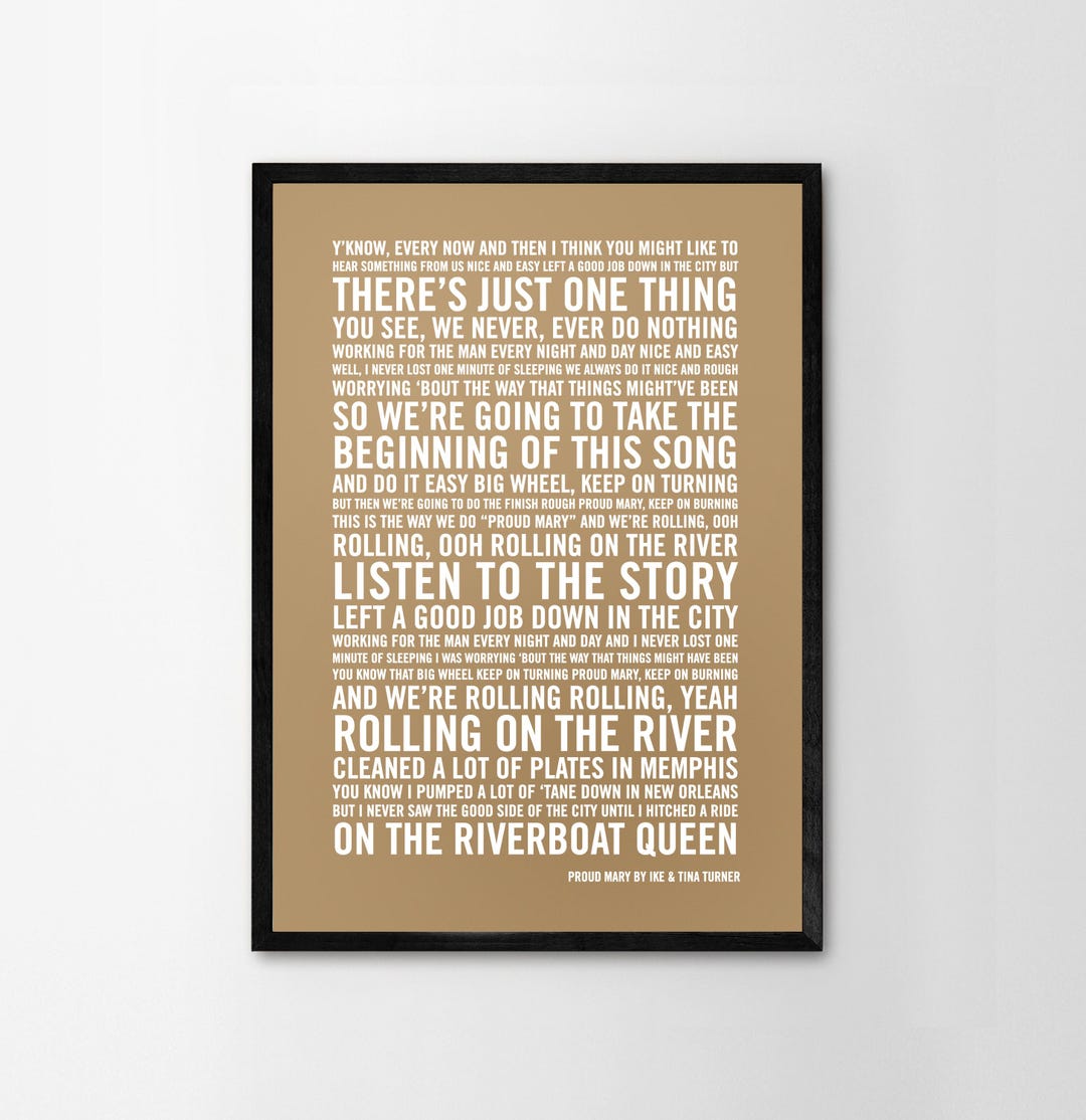 Custom Made Words Poster, Personalised Favourite Lyrics Print ...