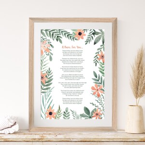 Use Your Own Words Custom Made Personalised Print. Favourite Poem ...