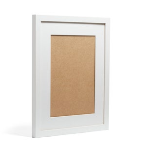 White Wooden Picture Frame With White Mount, Handmade in UK, Sizes A1 ...