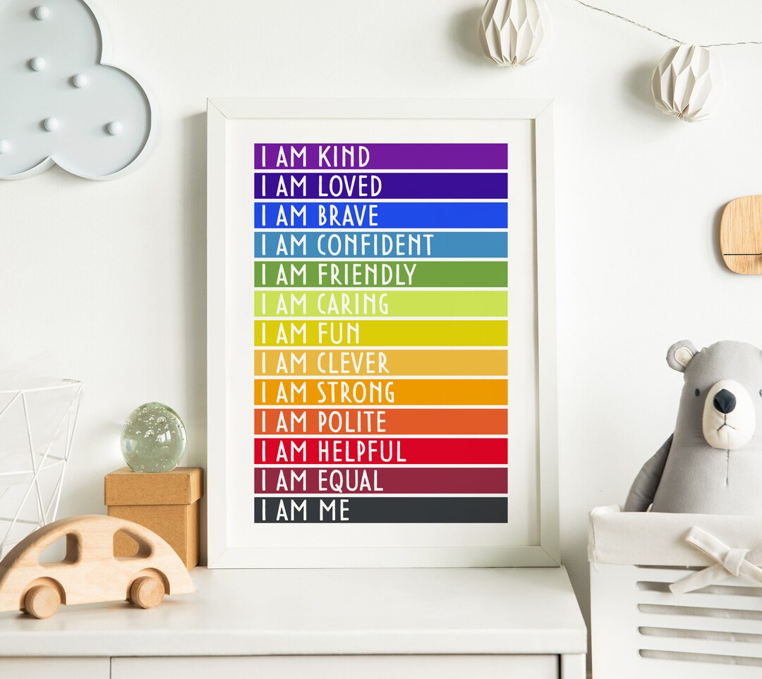 Personalized Rainbow Affirmation Print: Custom Positivity Decor - Etsy