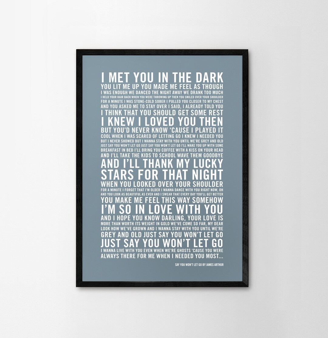 Custom Made Words Poster, Personalised Favourite Lyrics Print ...