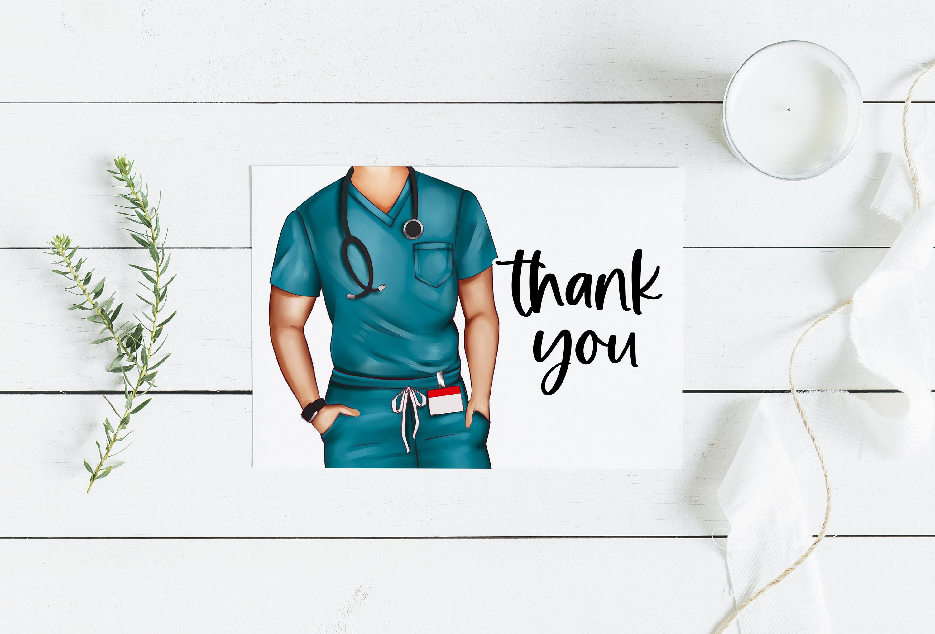 Male Nurse Thank You Cards Printable Bundle | Nurse Week Thank You ...