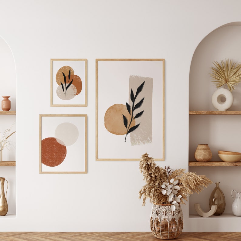 Set of 3 Earthy Printable Wall Art - Minimalist Digital Art - Etsy