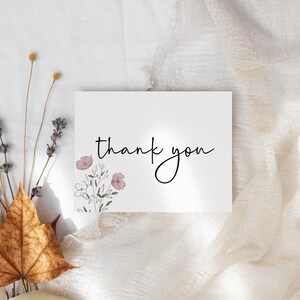 Printable Floral Thank You Cards | Printable Thank You Card | Printable ...