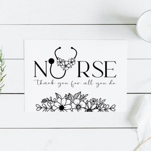 Nurse Thank You Cards Printable | Nurse Week Thank You Cards | Thank ...