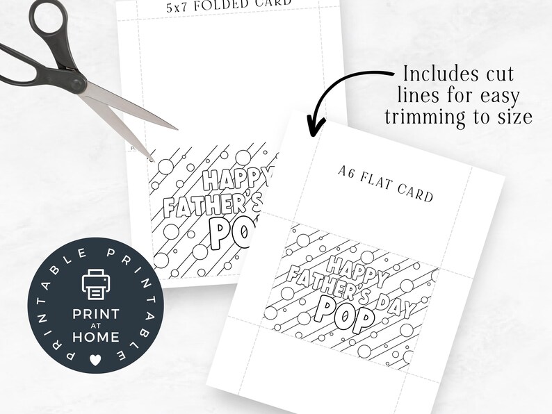 Father's Day Card for Pop | Printable Coloring Pop Card | Printable ...