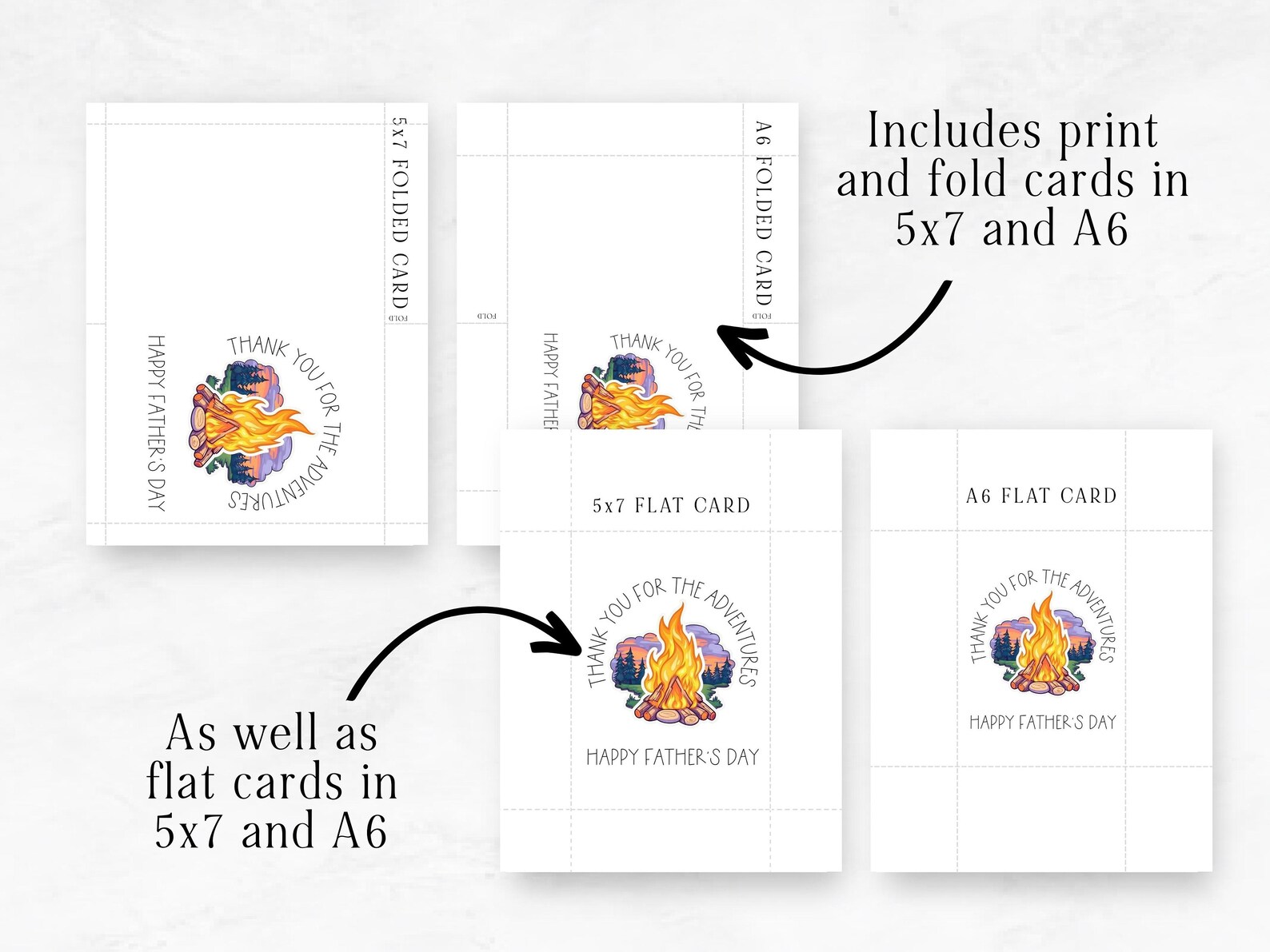 Camping Father's Day Card Printable | Campfire Father's Day Card ...