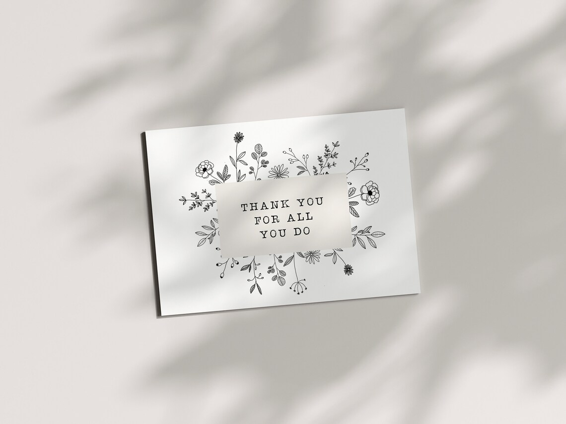 Digital Downloads Thank You Card | Printable Thank You Card PDF | Print ...
