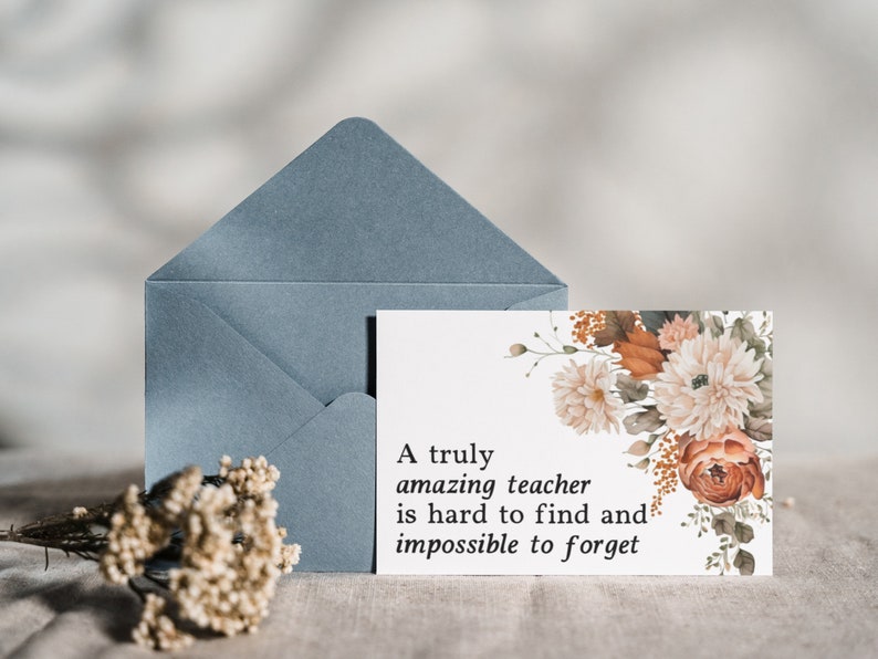 Thank You Teacher Card Boho | Printable Gift for Teacher | Teacher ...