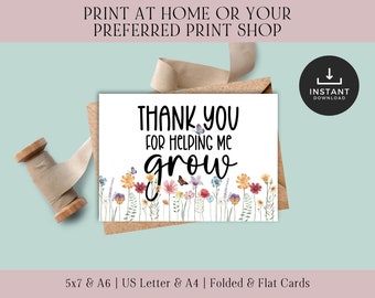 Floral Teachers Day Card Printable Card for Teacher Teachers ...