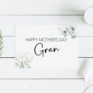 Printable Mothers Day Card for Gran | Printable Mother's Day Card PDF ...