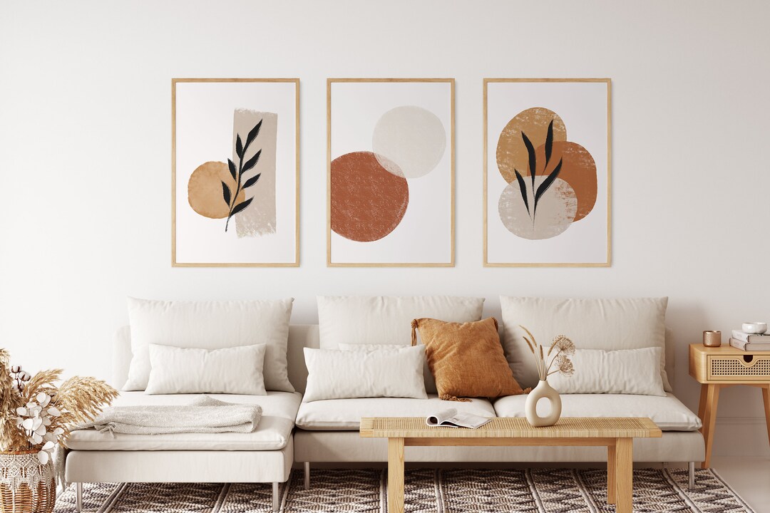 Set of 3 Earthy Printable Wall Art - Minimalist Digital Art - Etsy