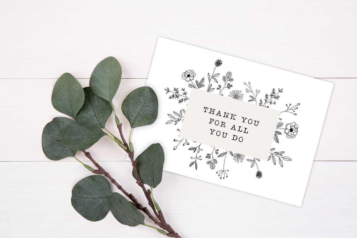 Digital Downloads Thank You Card | Printable Thank You Card PDF | Print ...