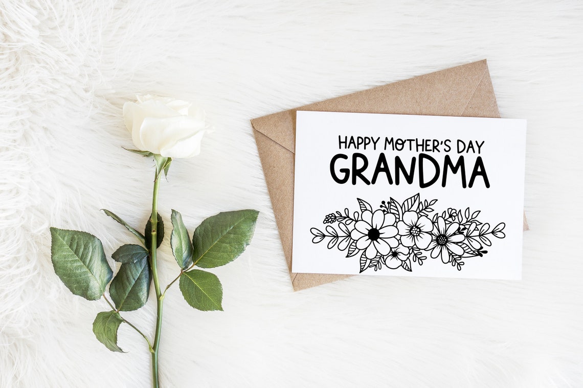 Coloring Mothers Day Card for Grandma | Printable Mother's Day Card ...