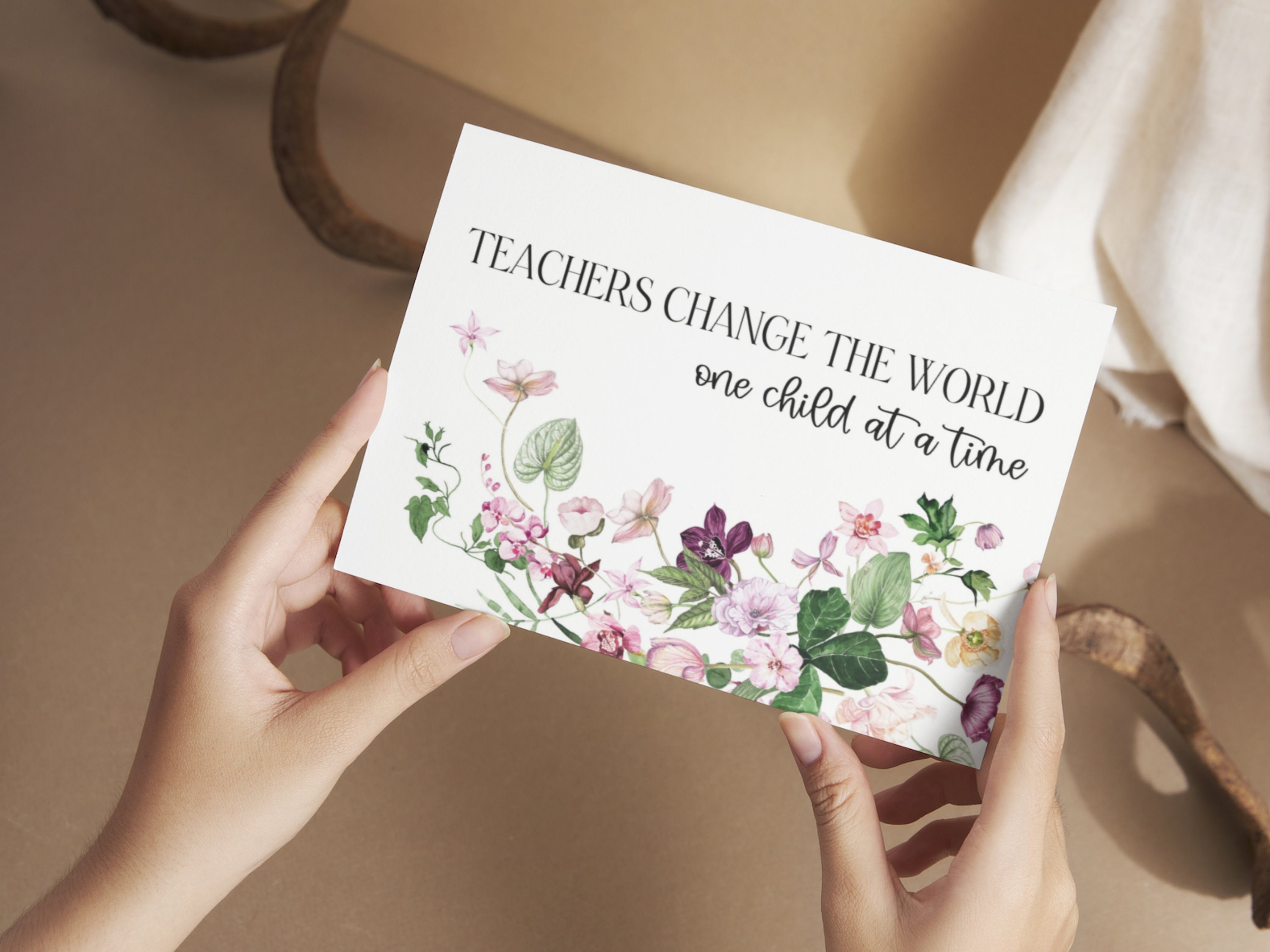 Floral Teachers Day Card | Printable Card for Teacher | Teachers ...