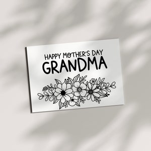 Coloring Mothers Day Card for Grandma | Printable Mother's Day Card ...