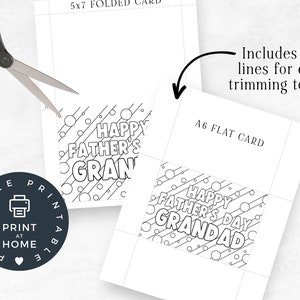 Father's Day Card for Grandad | Printable Coloring Grandad Card ...