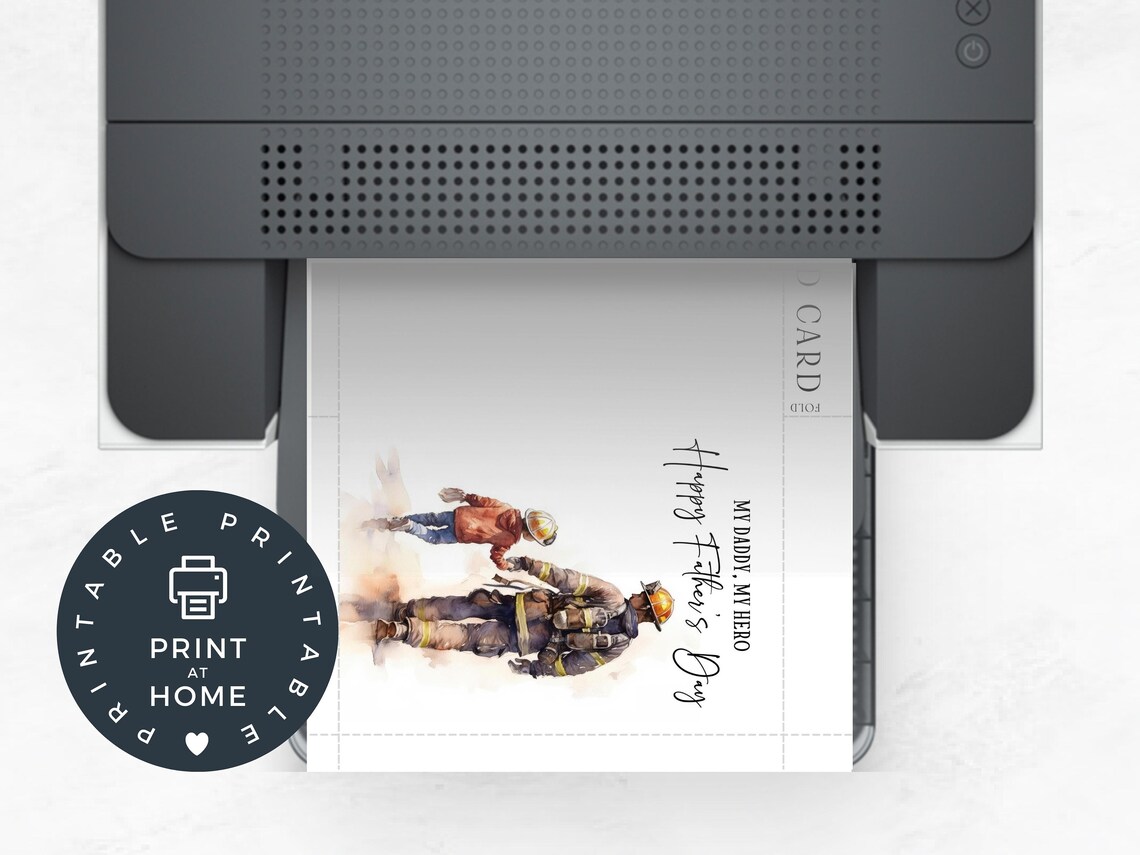 Firefighter Fathers Day Card | Hero Father's Day Card | Firefighter ...