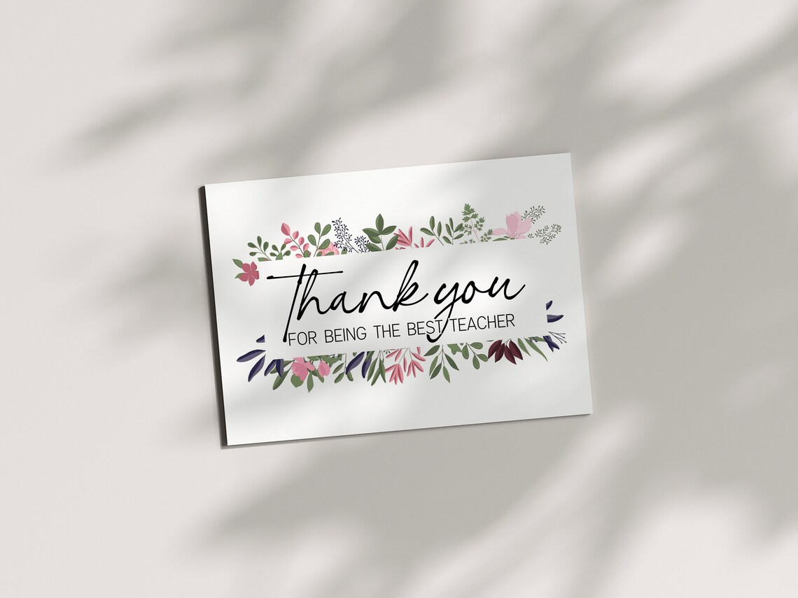 Teacher Appreciation Day Printable Cards Printable Gift for - Etsy