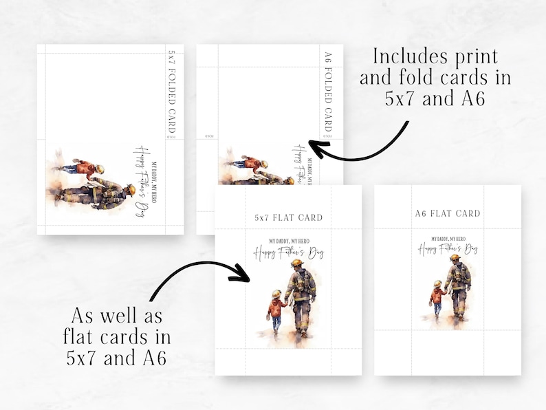 Firefighter Fathers Day Card | Hero Father's Day Card | Firefighter ...