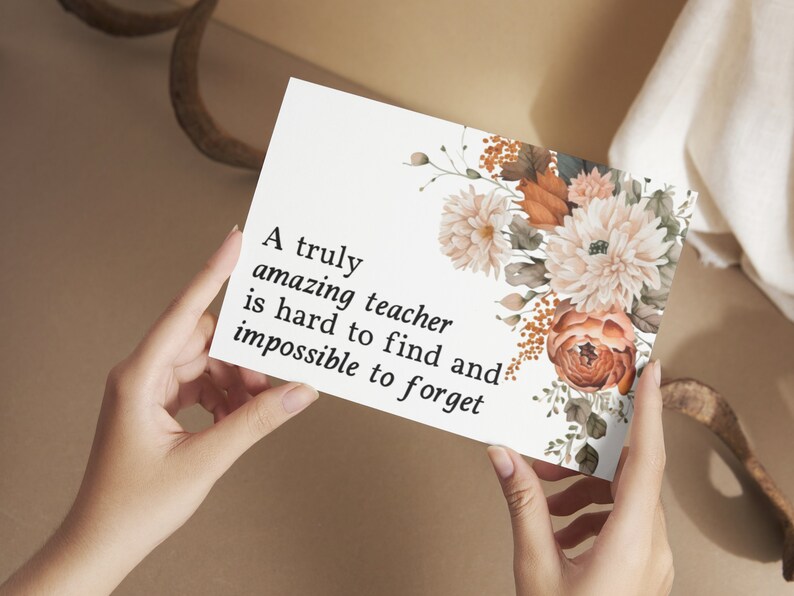 Thank You Teacher Card Boho | Printable Gift for Teacher | Teacher ...