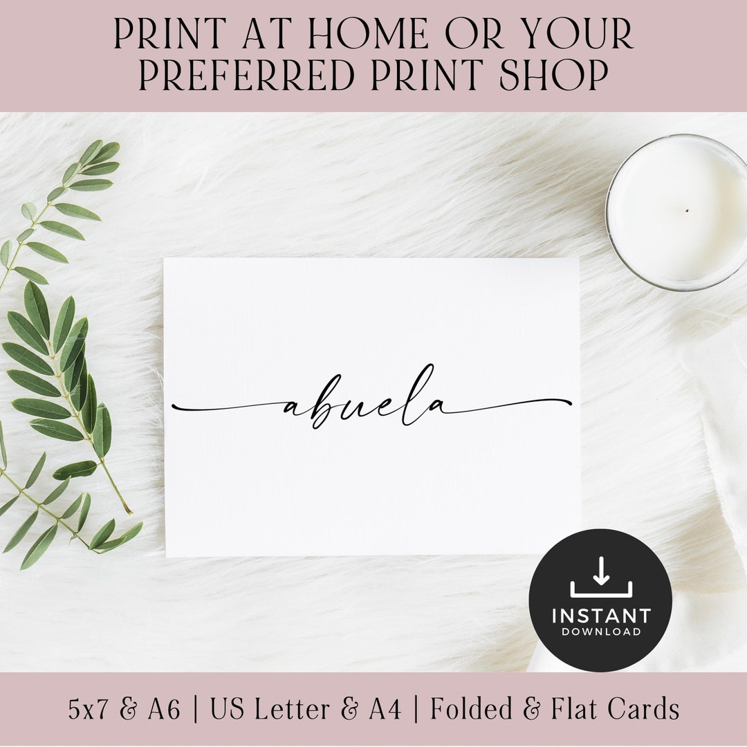 Abuela Mother's Day Card Printable Mother's Day Card for Abuela ...