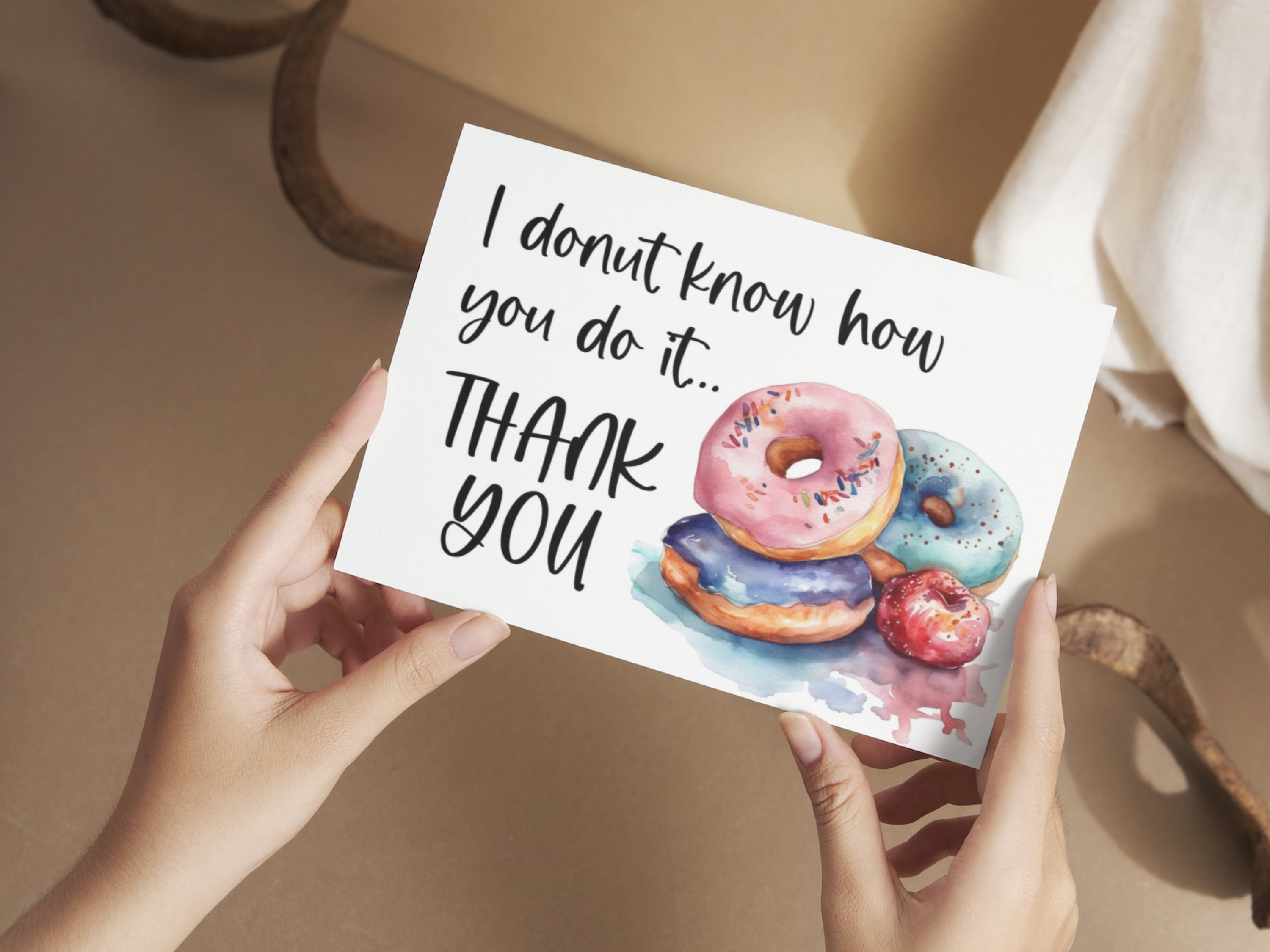 Funny Thank You Card Printable | Donut Thank You Card | Printable Thank ...