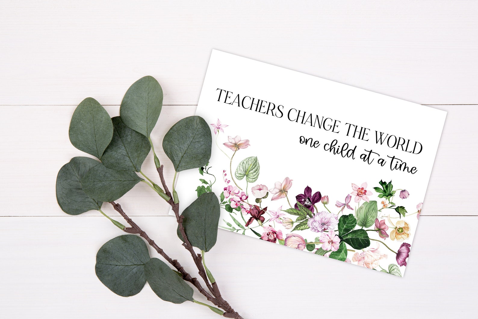 Floral Teachers Day Card | Printable Card for Teacher | Teachers ...