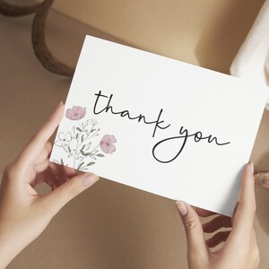 Printable Floral Thank You Cards | Printable Thank You Card | Printable ...