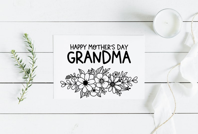 Coloring Mothers Day Card for Grandma | Printable Mother's Day Card ...